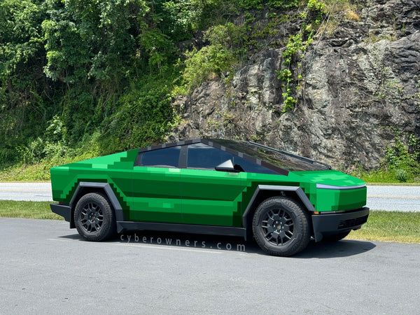 Cybercraft, a Minecraft inspired pixelated Cybertruck wrap – Cyber Owners